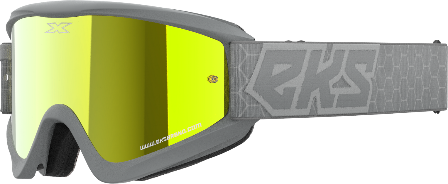 EKS Brand GOX Flat Out Mirror Goggles - Gold Lens OSFA Gray — ROCO 4X4