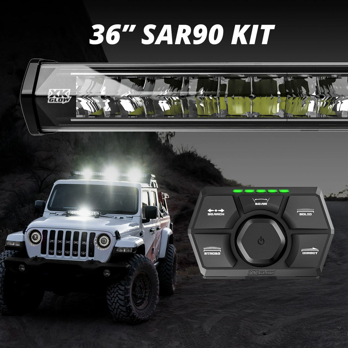 36 AR90 Light Bar Kit Emergency Search and Rescue Light System — ROCO 4X4