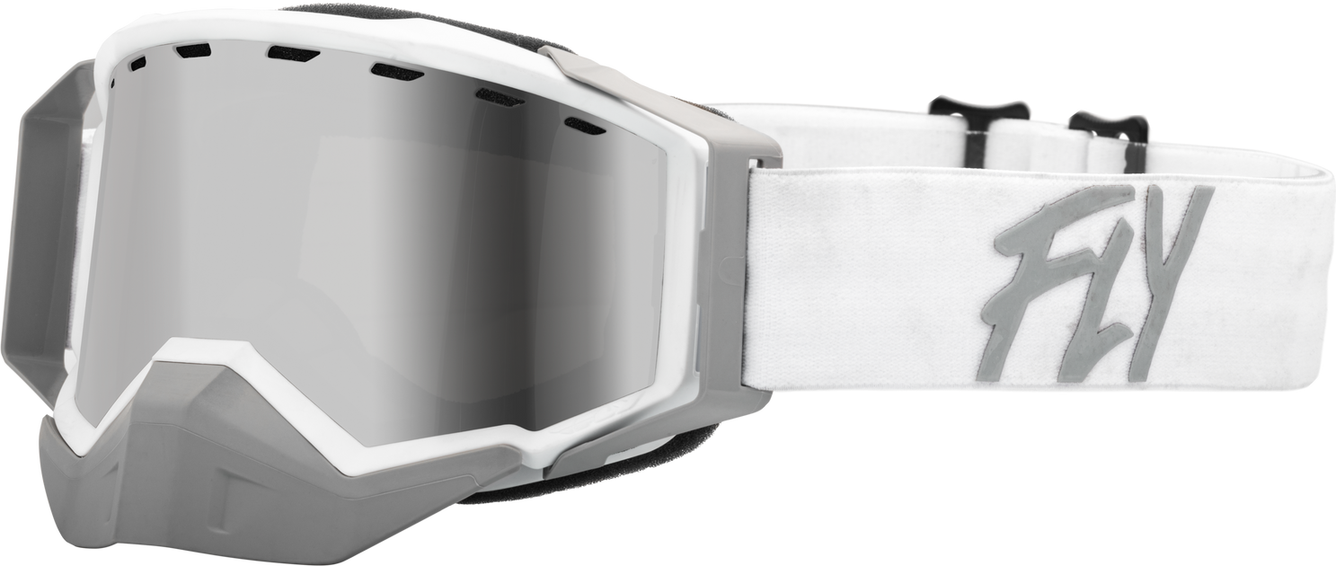 Fly Racing 2023 Zone Snow Goggle (White/Light Grey W/Silver Mirror/Smo ...