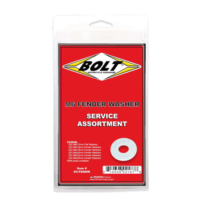 Bolt SV-FENDW M6 Fender Washer Assortment 120 Piece Kit — ROCO 4X4